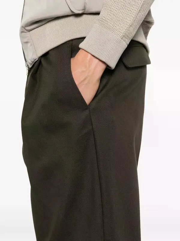 Herno Pleated Wide-leg Trousers In Dark