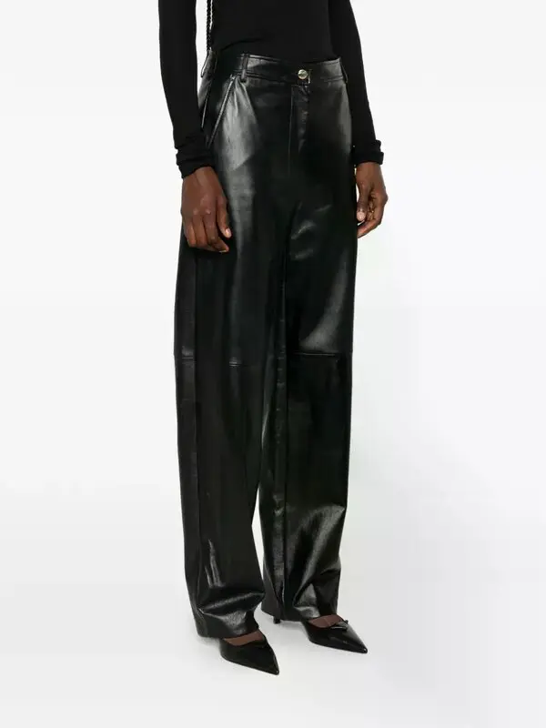 Max Mara Legno Wide-leg Leather Trousers