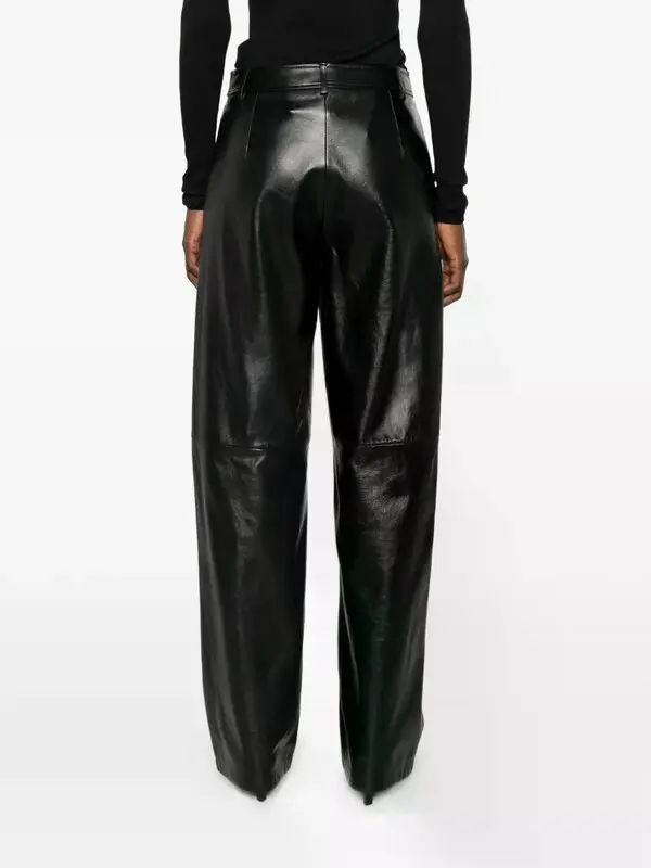 Max Mara Legno Wide-leg Leather Trousers