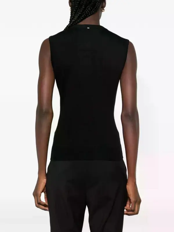 Sportmax Embellished Sleeveless Knit Top - Black
