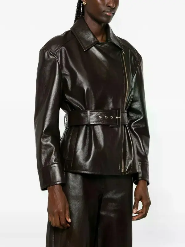 Max Mara Giusto Belted Leather Jacket