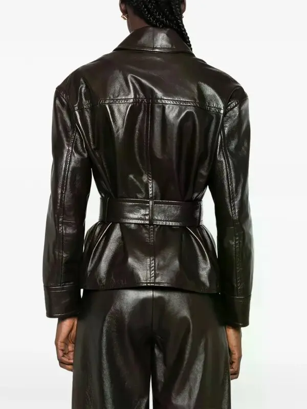 Max Mara Giusto Belted Leather Jacket
