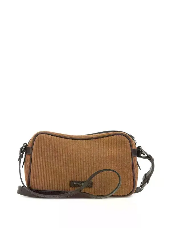 GIANNI CHIARINI Cora Ribbed Shoulder Bag - Brown