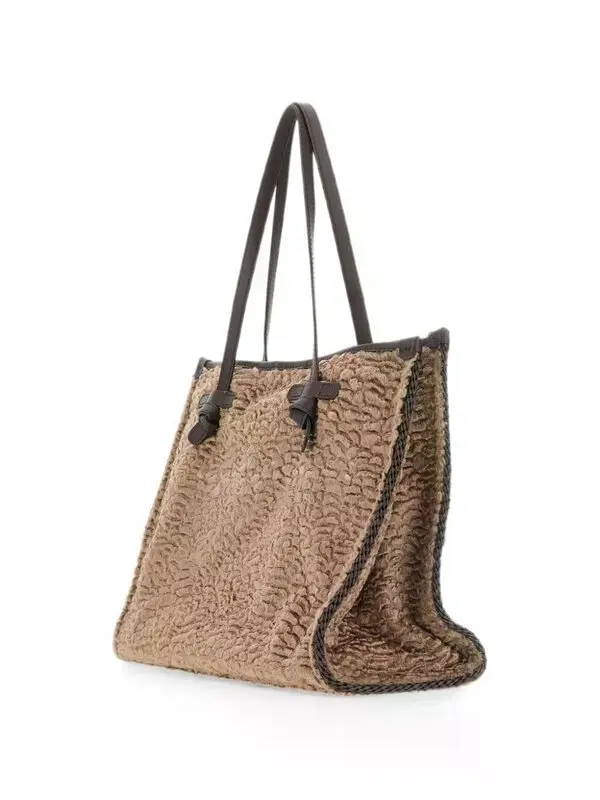 MARCELLA CLUB Faux Fur-effect Tote Bag - Neutrals