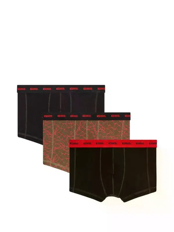 DIESEL® Logo-waistband Boxer Briefs - Black