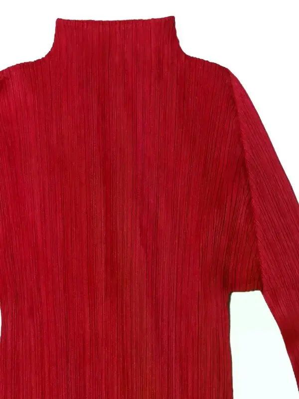 Issey Miyake High-neck Long Sleeve Top - Red