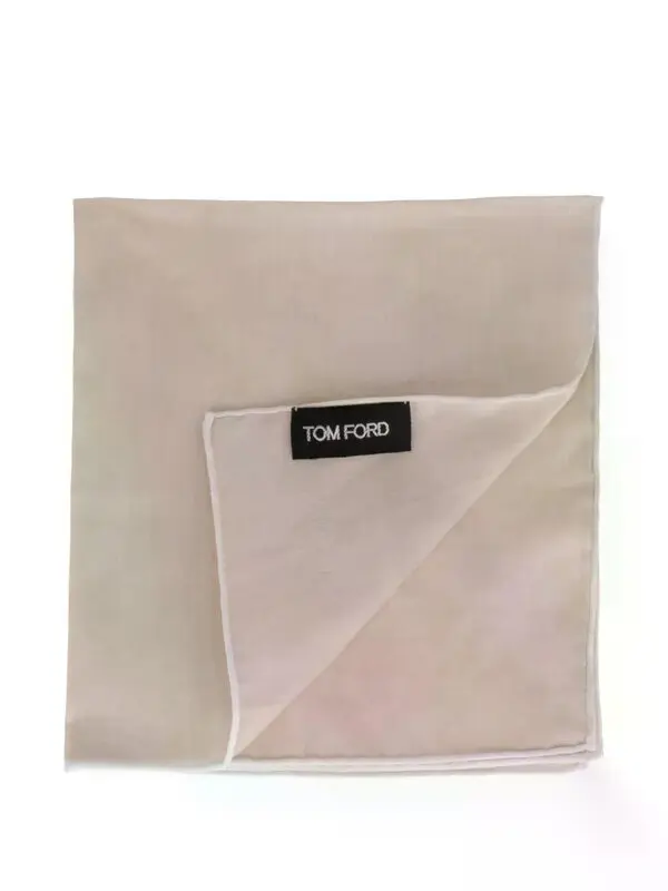 TOM FORD Logo-detail Pocket Square - Neutrals