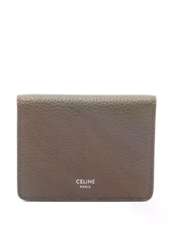 Celine Bifold Leather Card Holder - Brown
