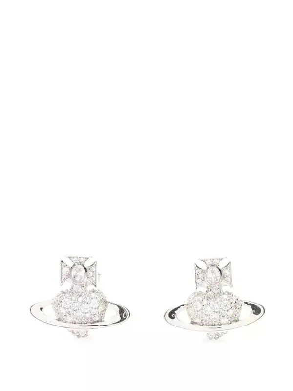 VIVIENNE WESTWOOD Agnatha Rhinestone Orb Earrings - Silver