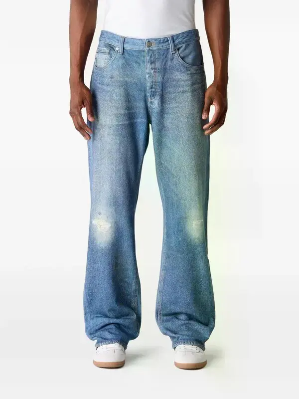 OTHER MATTERS DENIM Distressed Wide-leg Jeans