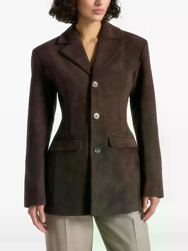 Manière De Voir Cinch-waist Wide-shoulder Blazer