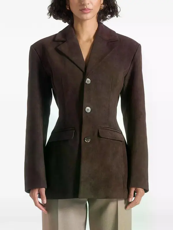 Manière De Voir Cinch-waist Wide-shoulder Blazer