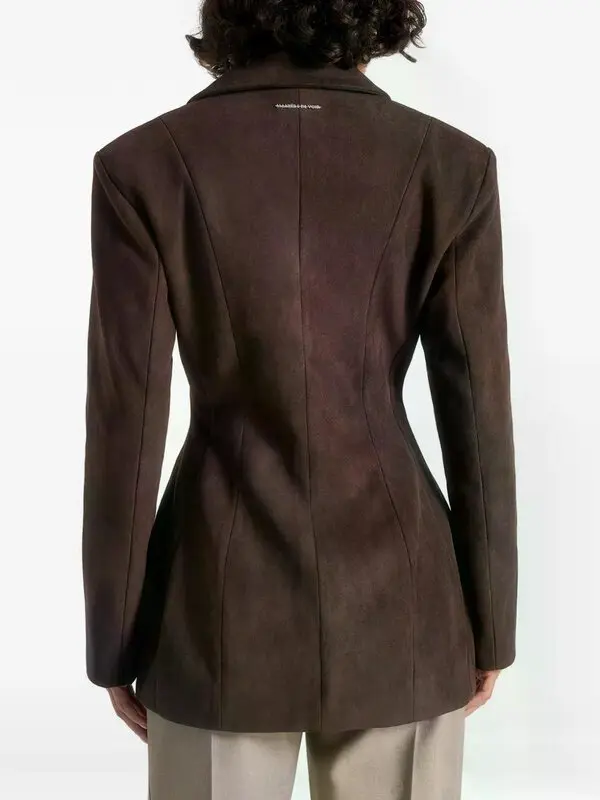 Manière De Voir Cinch-waist Wide-shoulder Blazer