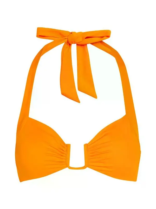 AWAY THAT DAY Ruched U-bar Bikini Top - Orange