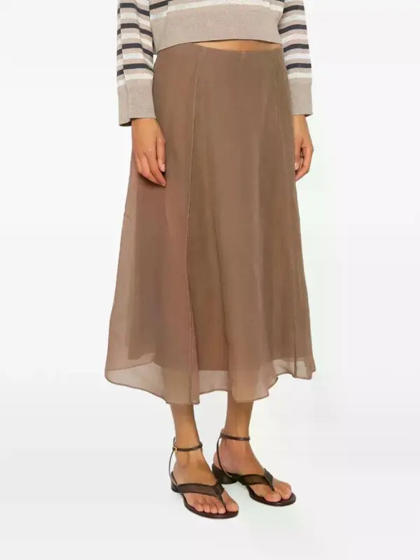 Brunello Cucinelli Sheer Panelled Skirt