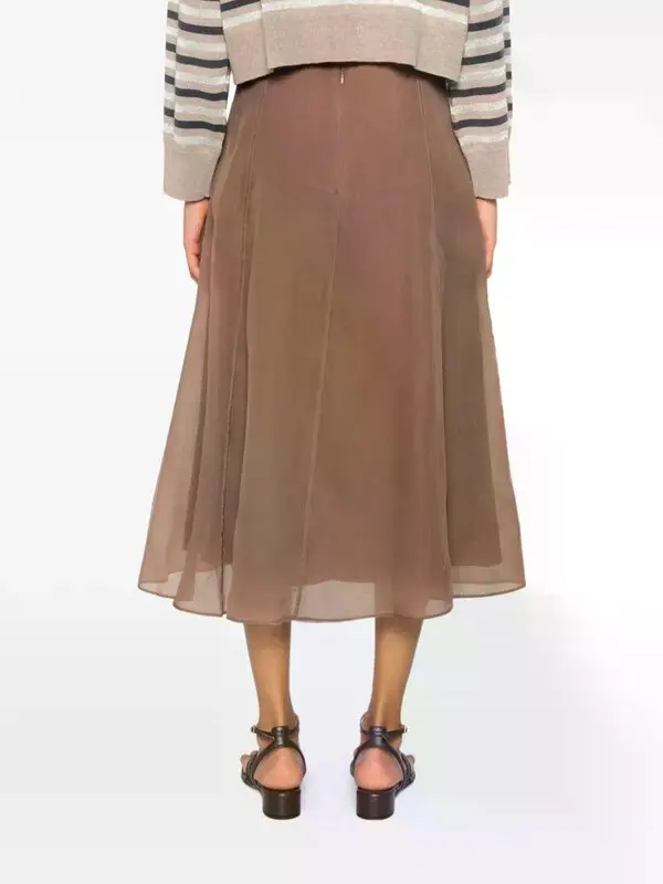 Brunello Cucinelli Sheer Panelled Skirt