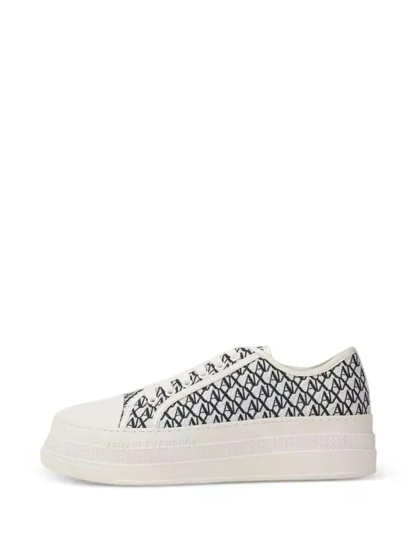 Armani Exchange Ax Monogram Print Flatform Sneakers