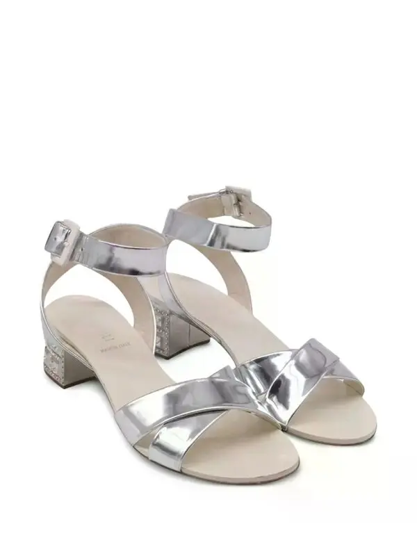 Miu Miu Crystal-embellished Patent Leather Sandals