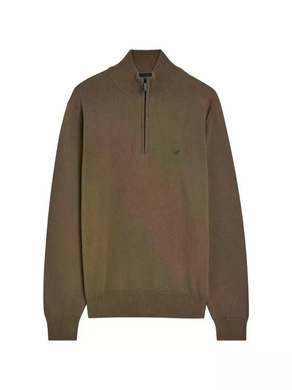 Emporio Armani Logo Embroidered Half-zip Sweater