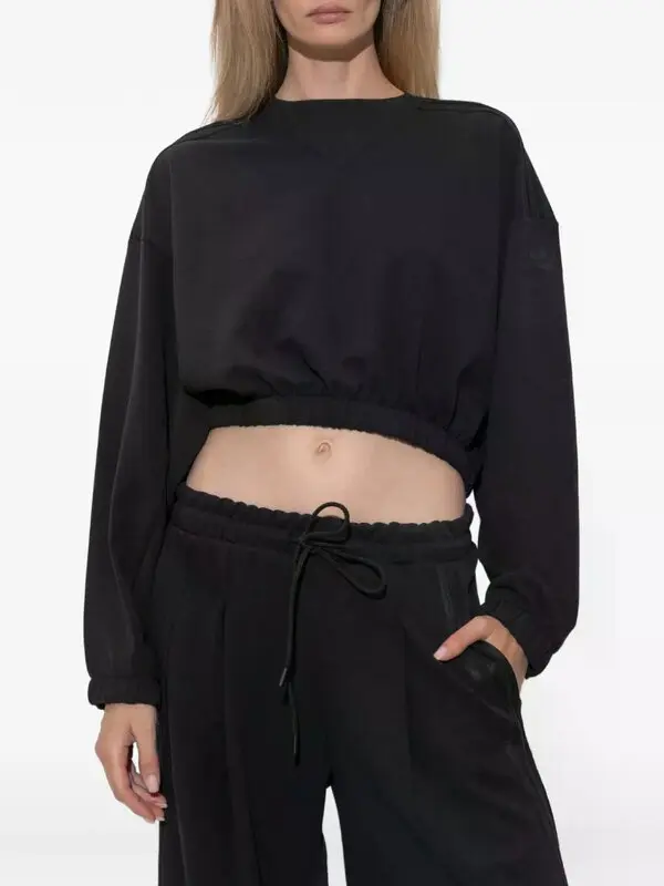 Adidas Cropped Sweatshirt With Embroidered Logo