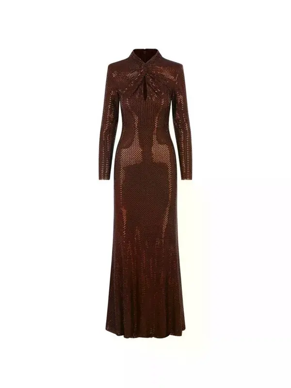 SELF-PORTRAIT Rhinestone-embellished Maxi Dress