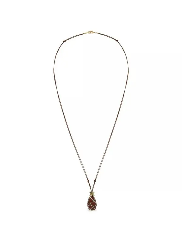 ROXANNE ASSOULIN Netted Stone Pendant Necklace - Brown