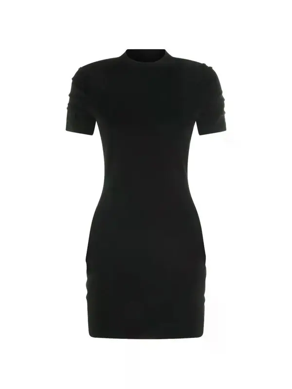 Alexander Wang Ruched Sleeve Logo Print Dress
