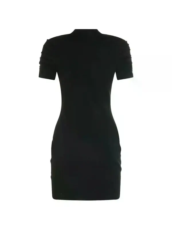 Alexander Wang Ruched Sleeve Logo Print Dress