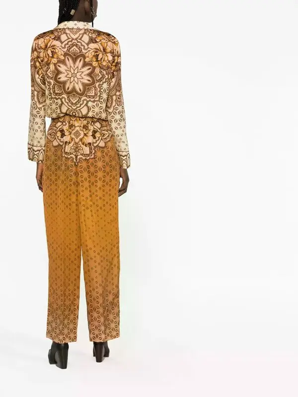 Alberta Ferretti Silk Mandala Print Jumpsuit