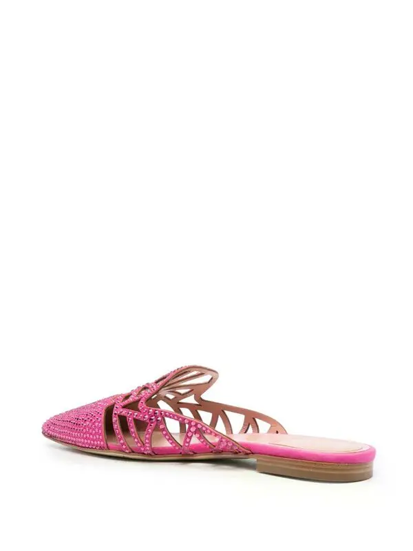 Alberta Ferretti Pointed-toe Crystal-embellished Mules