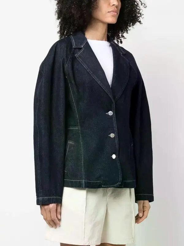 Alberta Ferretti Single-breasted Denim Blazer