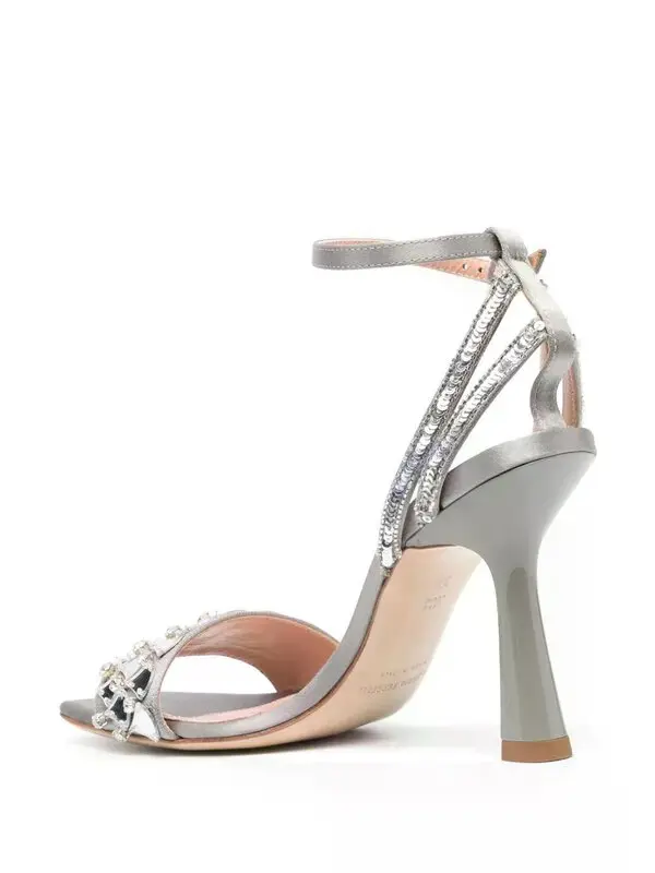 Alberta Ferretti Crystal-embellished Leather Sandals