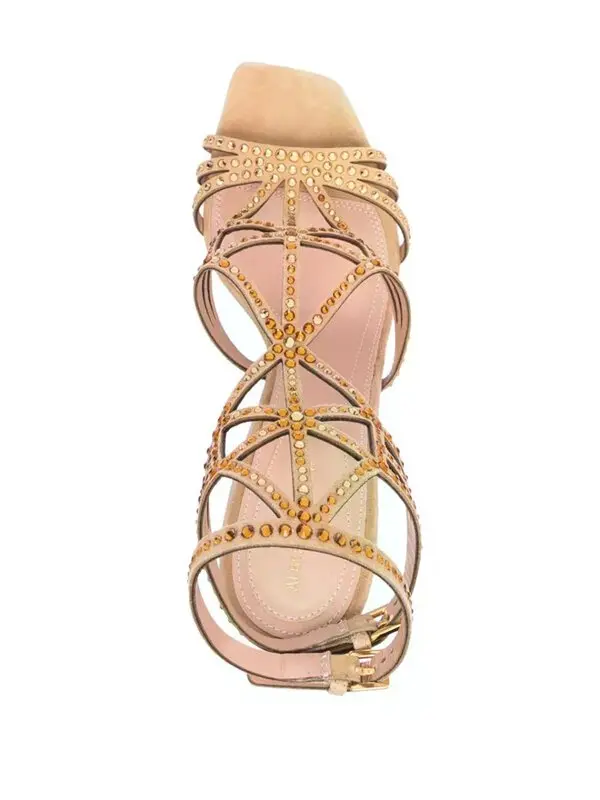 Alberta Ferretti 105mm Metallic Square-toe Sandals