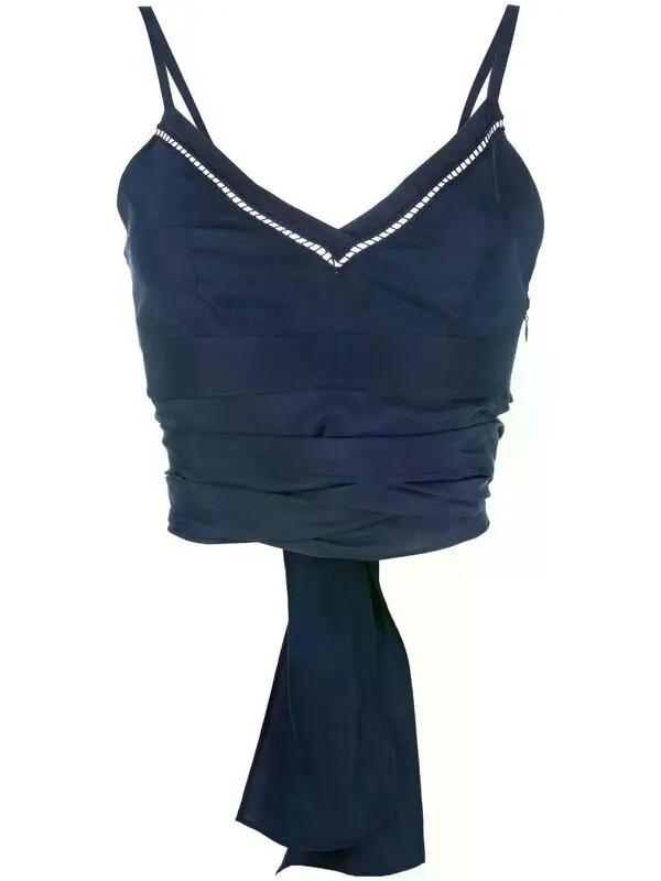 Alberta Ferretti V-neck Cami Top With Rear Tie