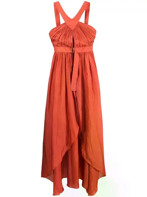 Alberta Ferretti Pleated Sleeveless Maxi Dress