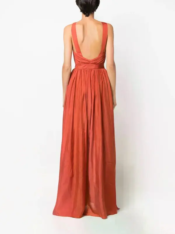 Alberta Ferretti Pleated Sleeveless Maxi Dress