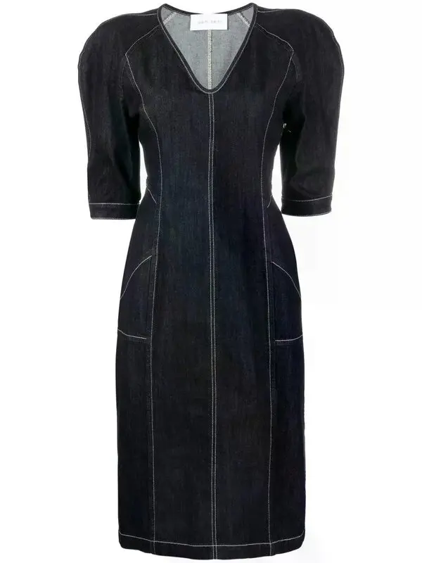 Alberta Ferretti Denim Midi Dress