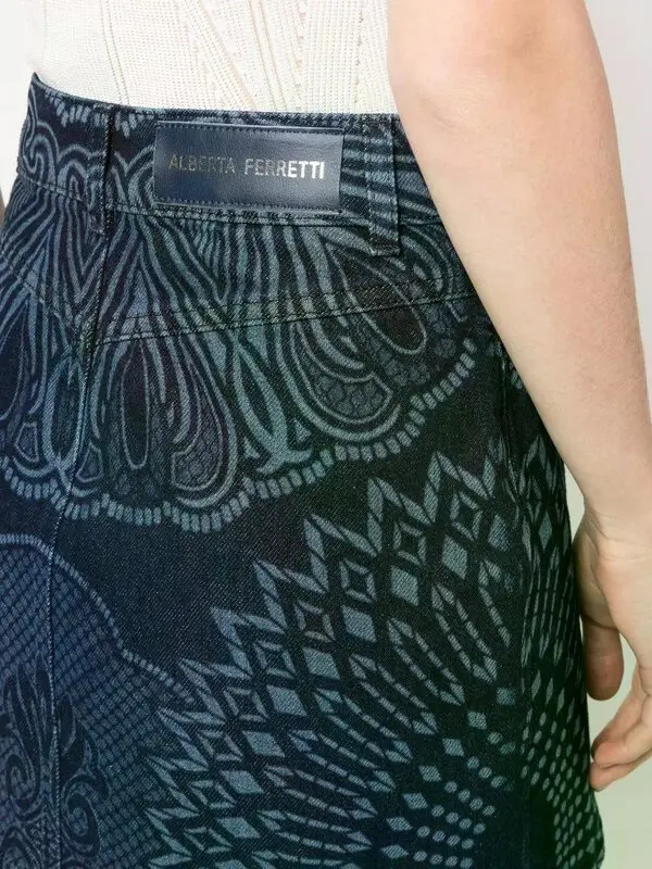 Alberta Ferretti Patterned Jacquard Skirt