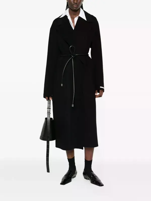 Sportmax Zannata Belted Notch-lapel Coat - Black