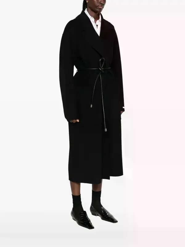 Sportmax Zannata Belted Notch-lapel Coat - Black