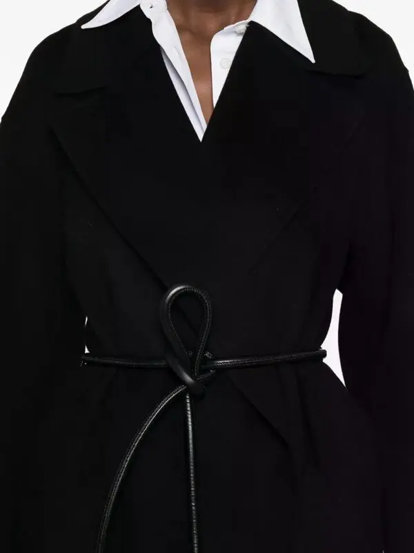 Sportmax Zannata Belted Notch-lapel Coat - Black