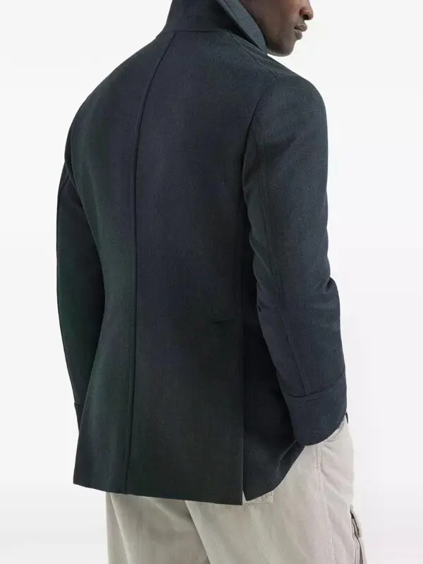 Brunello Cucinelli Wool And Cashmere Cavalry Pea Coat With Metal Buttons