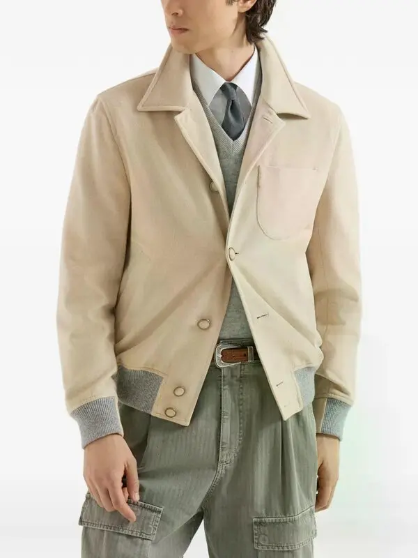 Brunello Cucinelli Lightweight Virgin Wool Cloth Outerwear Jacket