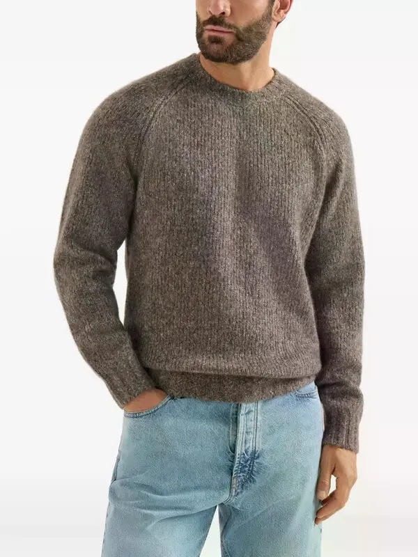 Brunello Cucinelli Cashmere And Silk Crew Neck Sweater - Brown