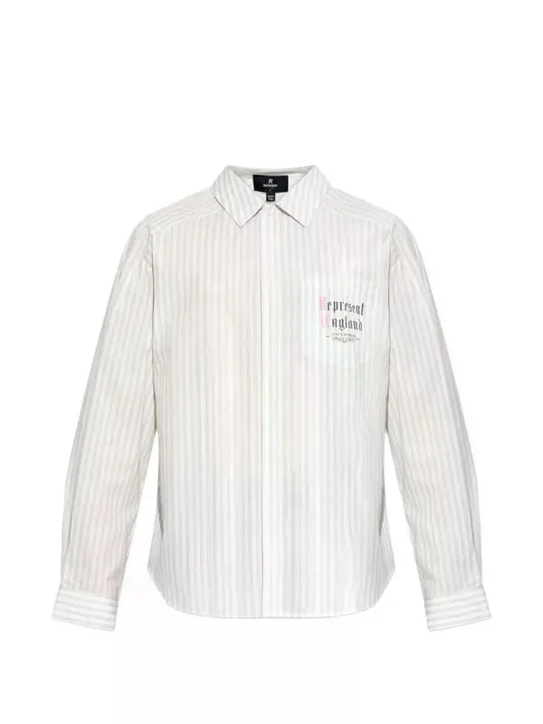 REPRESENT Striped Logo-print Shirt