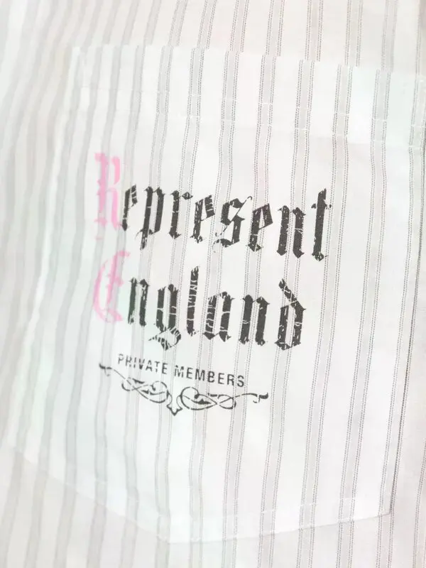 REPRESENT Striped Logo-print Shirt