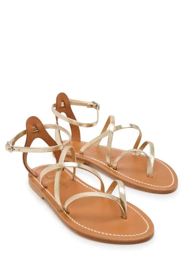 K.JACQUES Metallic Crossover Leather Sandals
