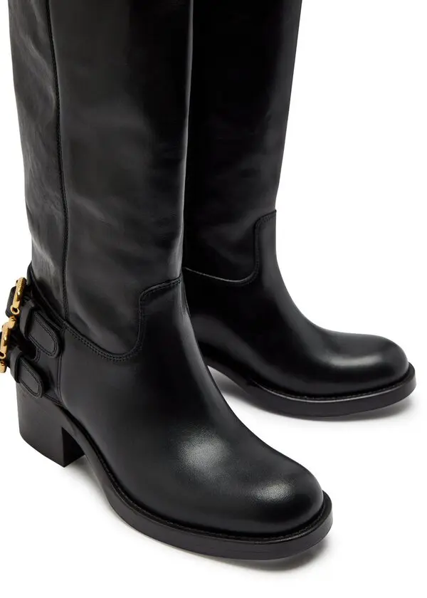 Chloé Grained Leather Knee-high Boots