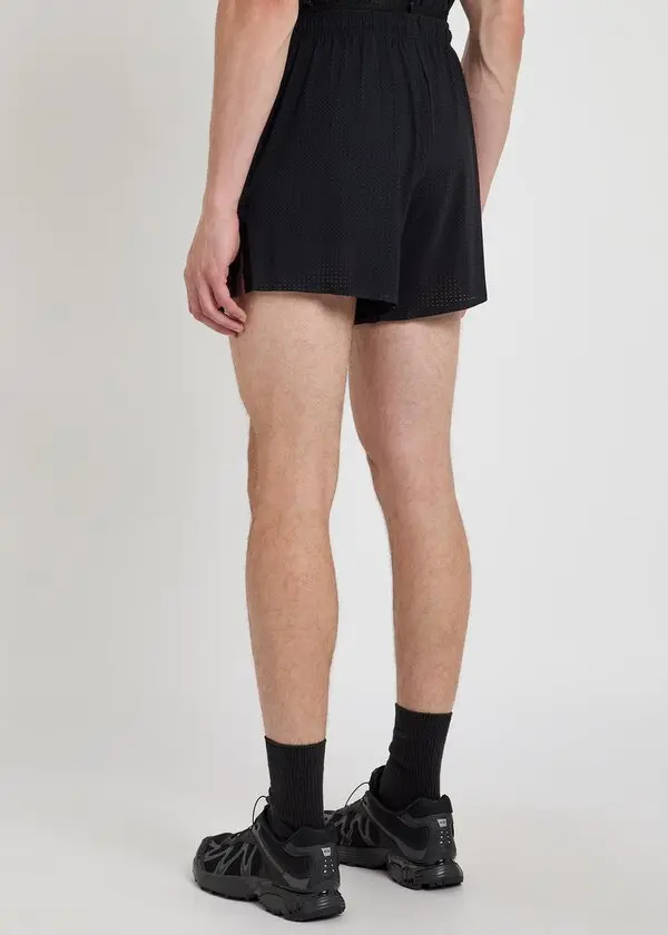 Satisfy Space-o 5 Perforated Stretch-jersey Shorts - Black