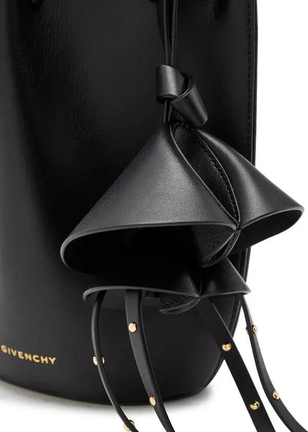 Givenchy Nano Floral Leather Bucket Bag - Black